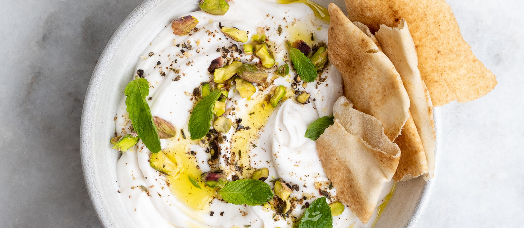 Vegan Labneh with flatbreads